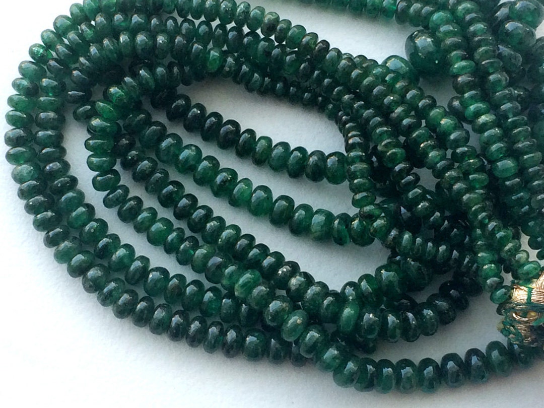 3mm-6mm Emerald Plain Rondelle Beads, Emerald Plain Beads, Emerald ...