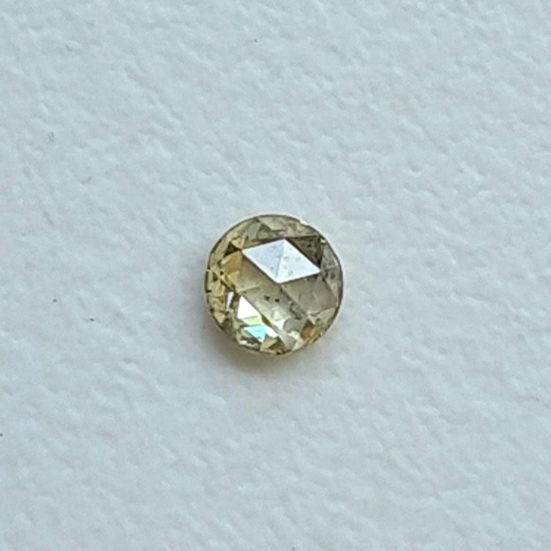 Rose Cut Diamond, Natural Light Yellow Round Rose Cut Diamond for Ring ...