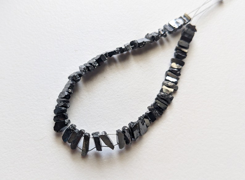 4-7mm Black Diamond Sticks Polished Natural Rough Diamond Stick Beads ...