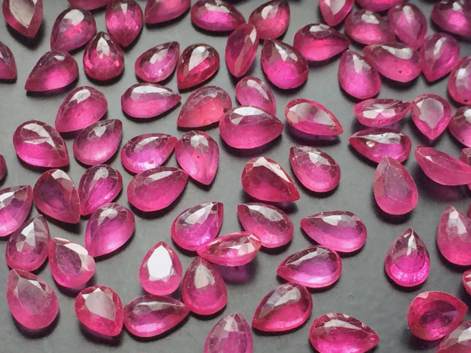 3-5mm Ruby Faceted Pear Gemstone Original Ruby Pear Ruby - Etsy