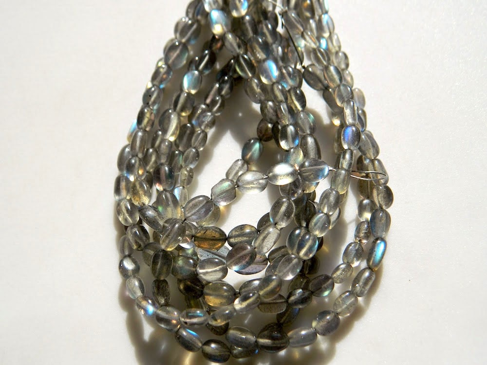 4-6mm Labradorite Plain Oval Beads Blue Fire Gemstones | Etsy