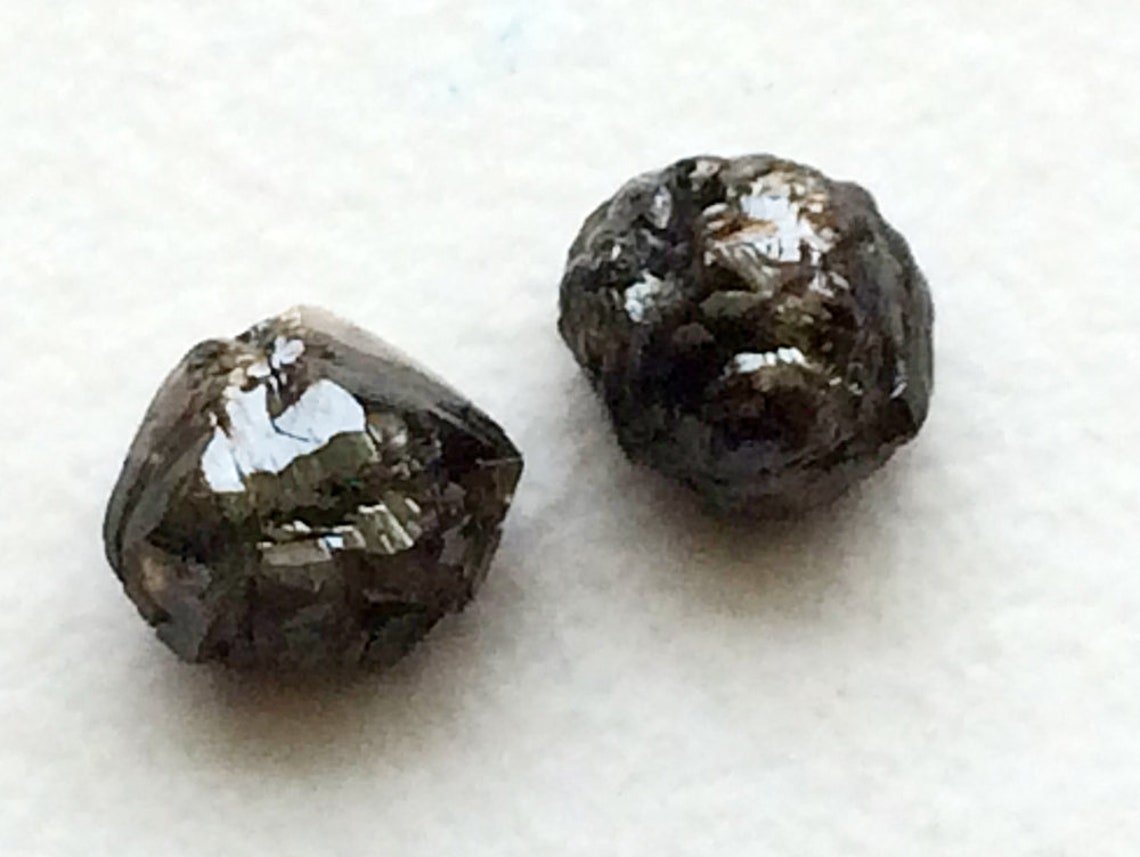 4x5mm Cognac Brown Raw Diamond Crystal 2 Pcs Natural Matched | Etsy