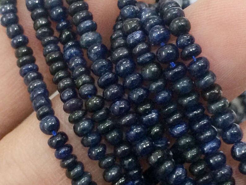 3mm Blue Sapphire Plain Rondelle Beads Natural Blue Sapphire - Etsy