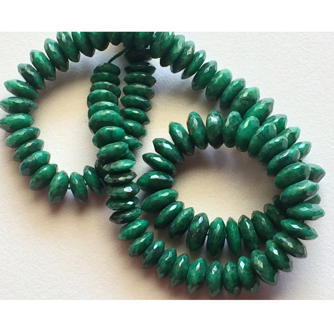 8.5mm - 10.5mm Green Corundum Faceted Discs, Corundum German Cut ...