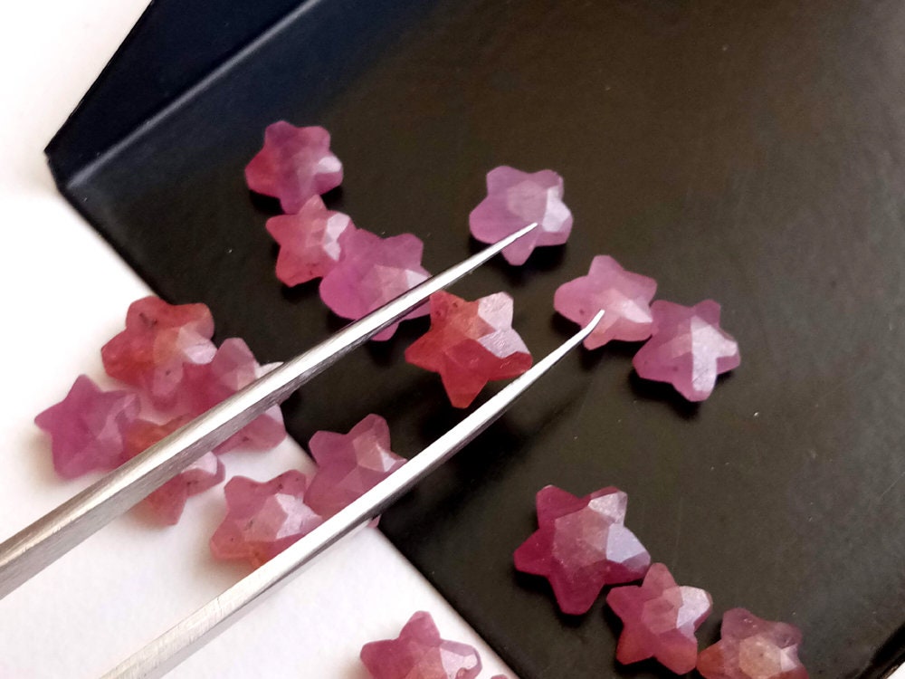 6-8mm Pink Sapphire Faceted Star Shape Stone Natural Pink | Etsy