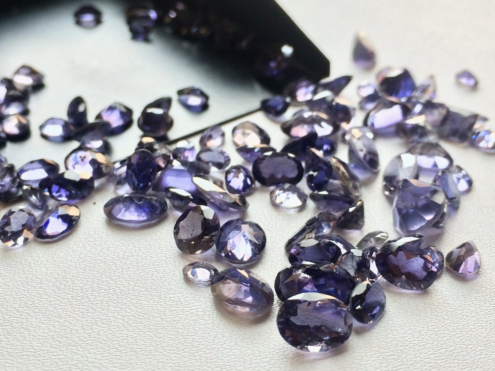 3-9mm Iolite Cut Stone, Violet Blue Faceted Gems, Iolite for Jewelry ...
