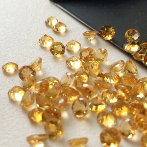 4mm Citrine Cut Stone, Calibrated Citrine Round Faceted Stone ...