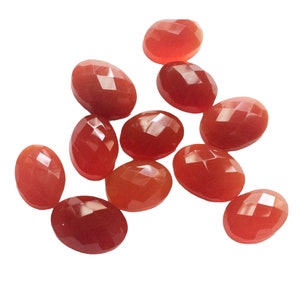12x16mm - 13x18mm Carnelian Orange Rose Cut Chalcedony, 5 Pieces Orange ...