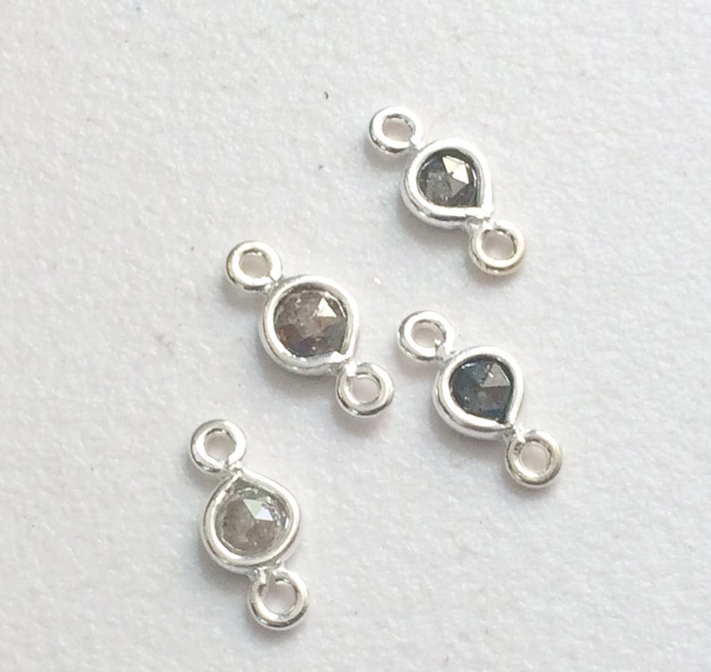 5mm Grey Rose Cut Diamond Double Loop Connector Rose Cut - Etsy