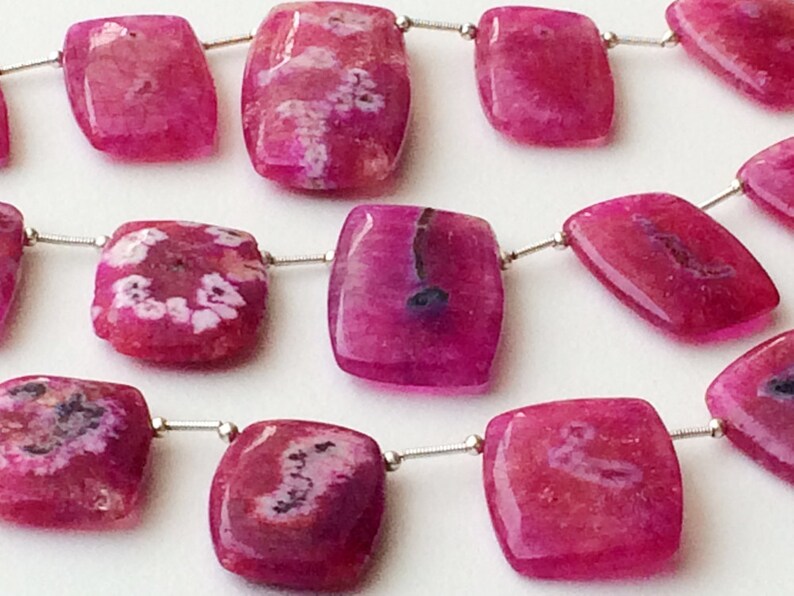 17x19 - 27x22mm Pink Solar Quartz, Solar Quartz Rectangle Beads for ...