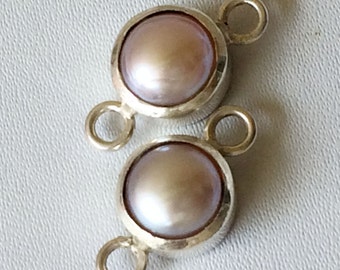 Pink Pearl Connector - Etsy