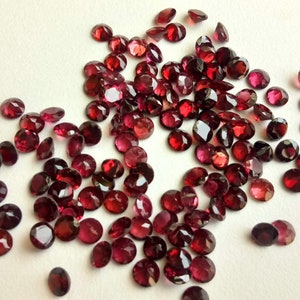 5-6mm Garnet Round Cut Stone, Natural Faceted Garnet Stones, Loose ...