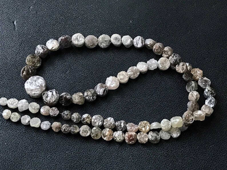 3-7mm Button Shaped Raw Diamonds Natural Grey Shaded Color - Etsy