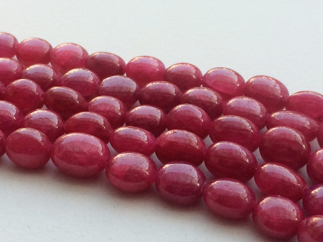 7-10mm Ruby Plain Tumble Beads, Ruby for Jewelry, Ruby Plain Tumbles ...