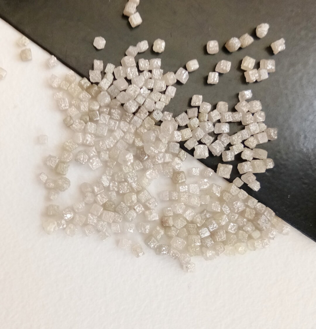 1-2mm Grey Perfect Cube Rough Diamonds, Tiny Undrilled Natural Grey Raw ...