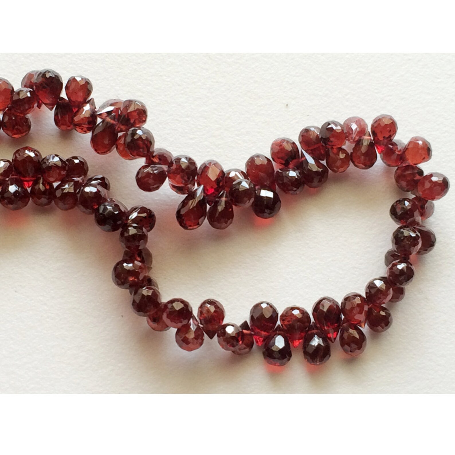 4x6mm Garnet Faceted Tear Drop Beads Red Garnet Briolette - Etsy