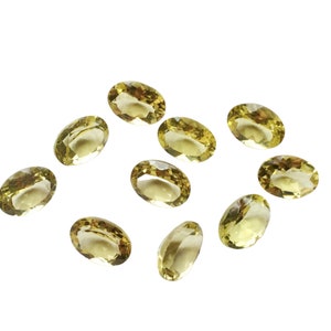 9x7mm Lemon Quartz Oval Cut Stone Lot, Calibrated Lemon Quartz, AAA ...