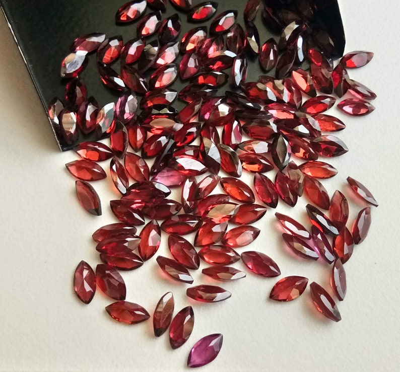 4x8mm Garnet Marquise Cut Stone Natural Faceted Garnet - Etsy