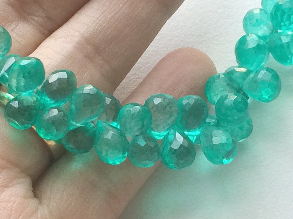 6x9mm Emerald Green Color Crystal Quartz Coated Crystal Tear | Etsy