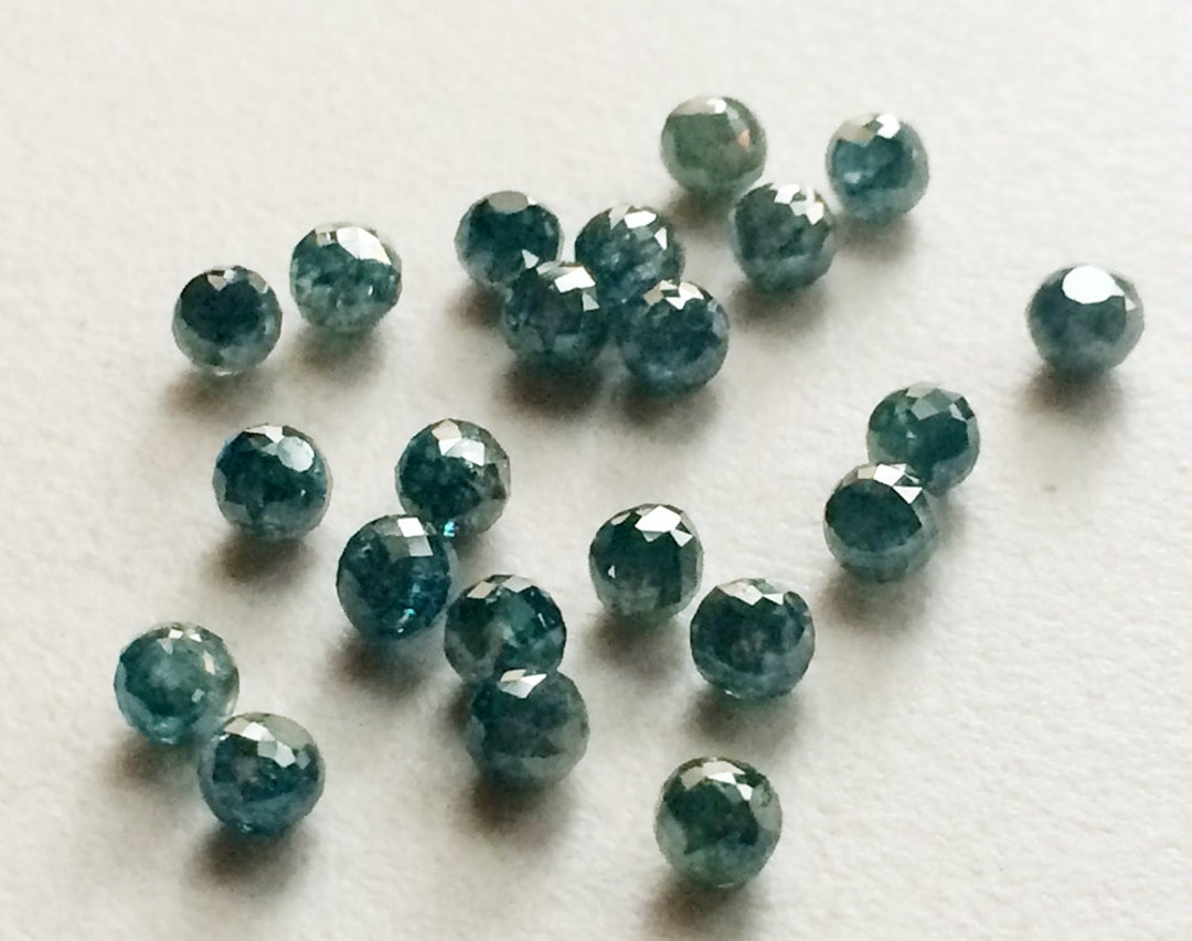 4mm Green Blue Faceted Diamond Balls, Natural Diamond, Raw Diamonds ...