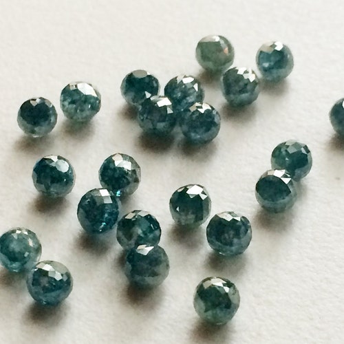 4mm Green Blue Faceted Diamond Balls Natural Diamond Raw | Etsy