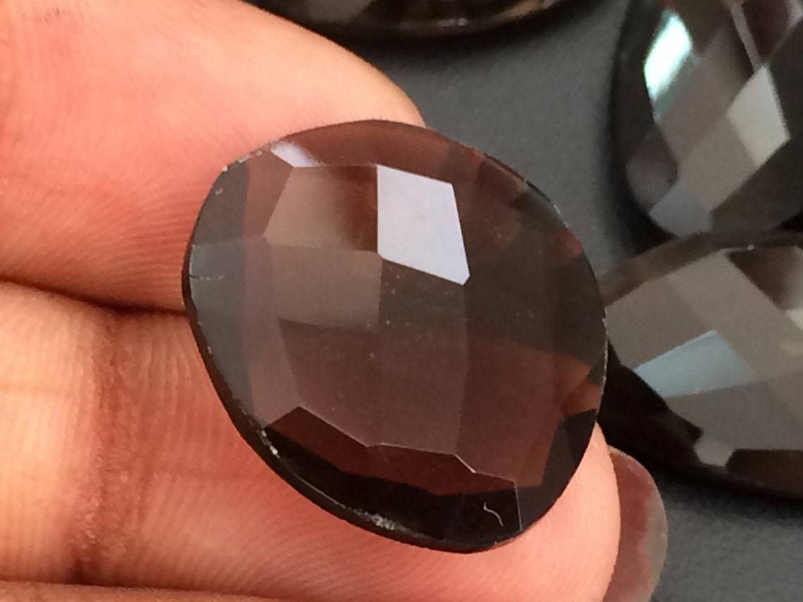 14-27mm Smoky Quartz Gems 5 Pieces Smoky Quartz Double Side | Etsy
