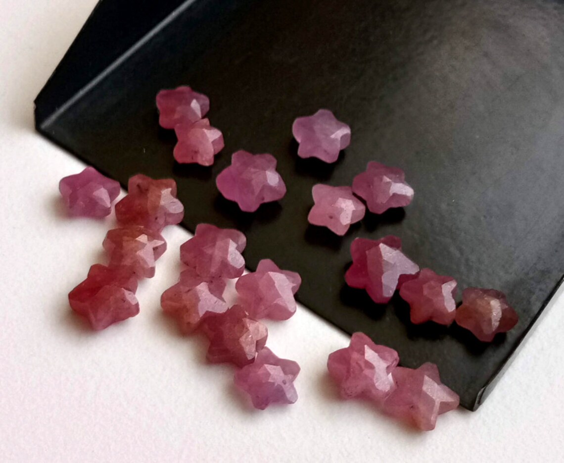 6-8mm Pink Sapphire Faceted Star Shape Stone Natural Pink - Etsy