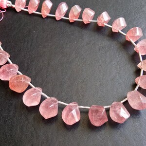 12mm Strawberry Quartz Beads, Natural Strawberry Quartz Faceted Twisted ...