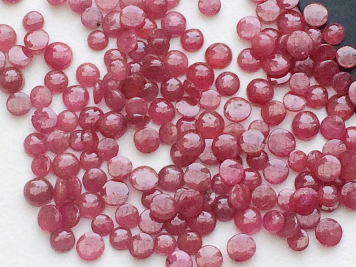3-5mm Ruby Flat Back Plain Round Cabochons Round Ruby | Etsy