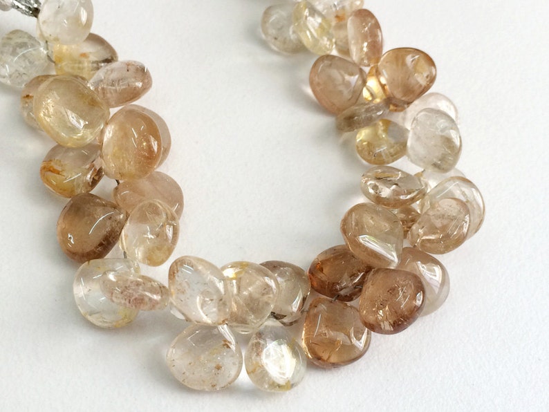 10-13mm Imperial Topaz Plain Heart Beads, Golden Champagne Topaz Heart ...