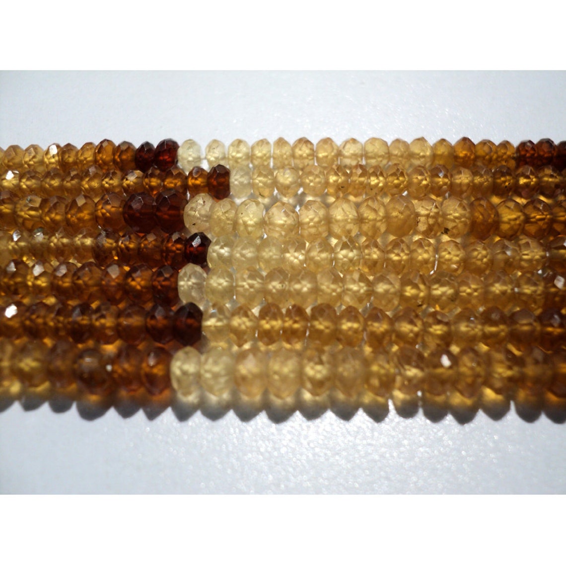 4-4.5mm Hessonite Shaded Faceted Rondelles Hessonite Faceted | Etsy