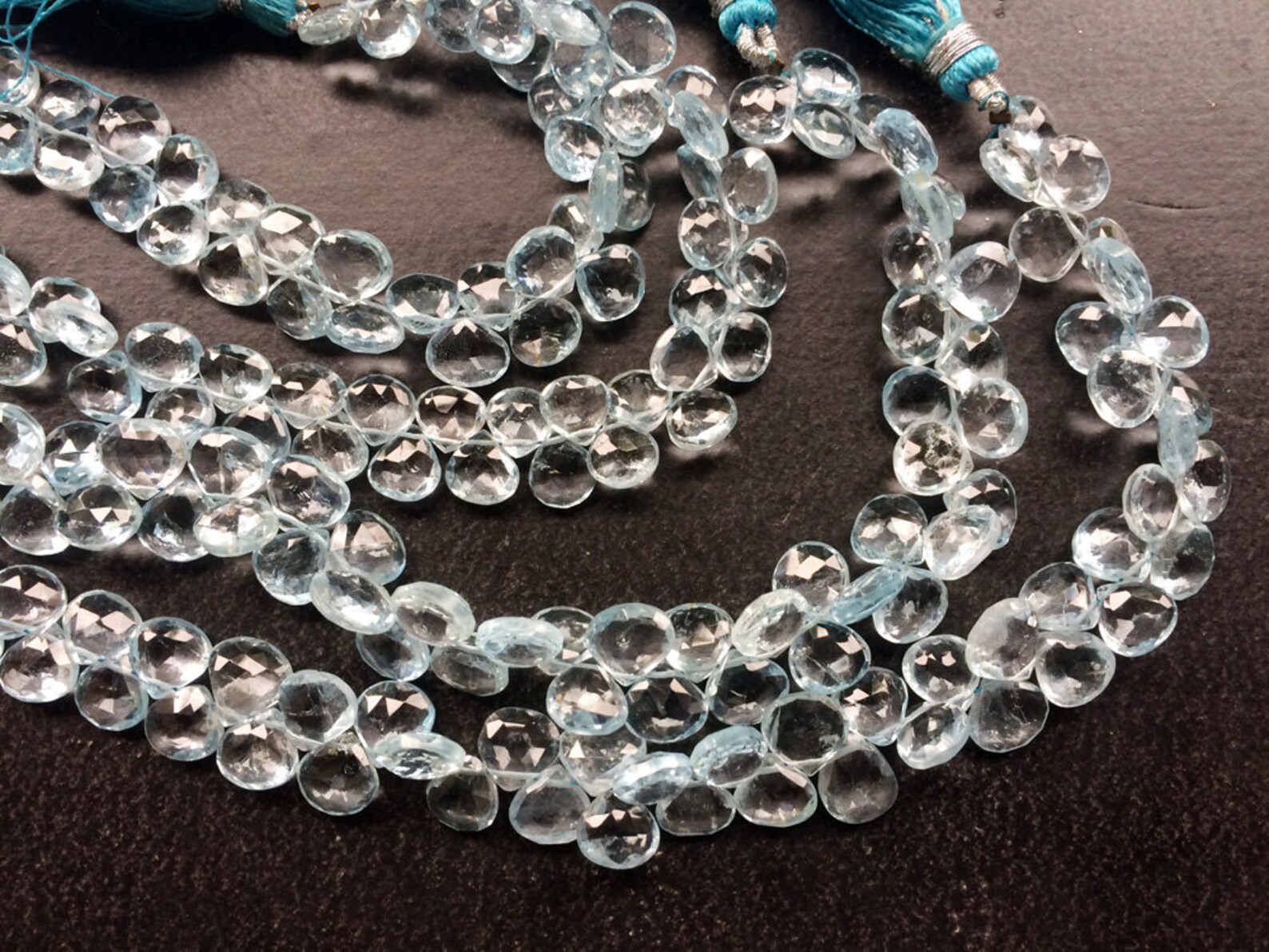 7mm Swiss Blue Topaz Beads Faceted Heart Beads Blue Topaz - Etsy