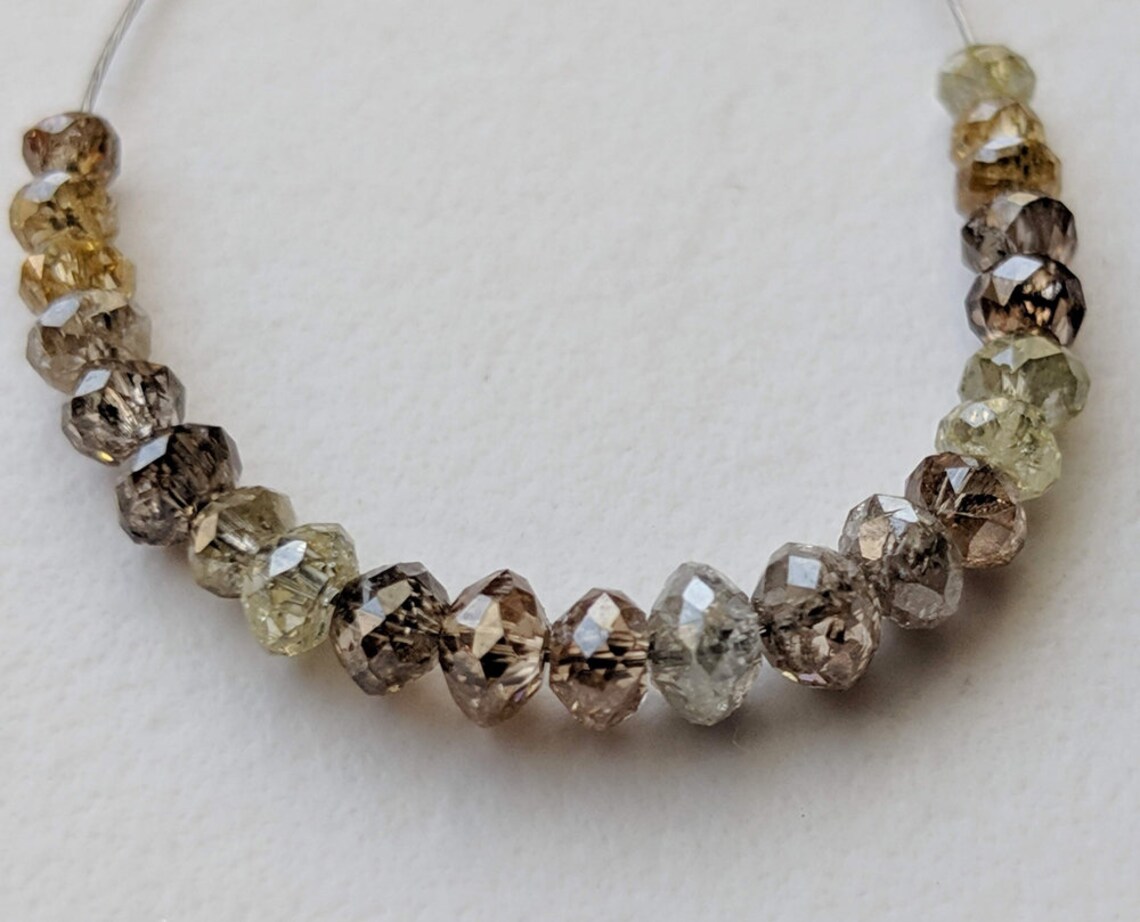 2.5-3mm Multi Color Sparkling Faceted Diamond Rondelle Bead - Etsy
