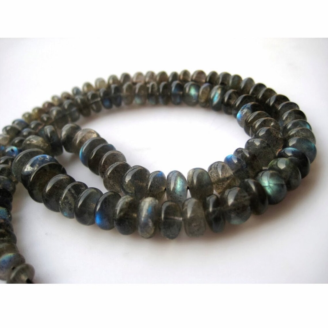 6-10mm Labradorite Gemstone Plain Rondelle Beads Blue Fire | Etsy