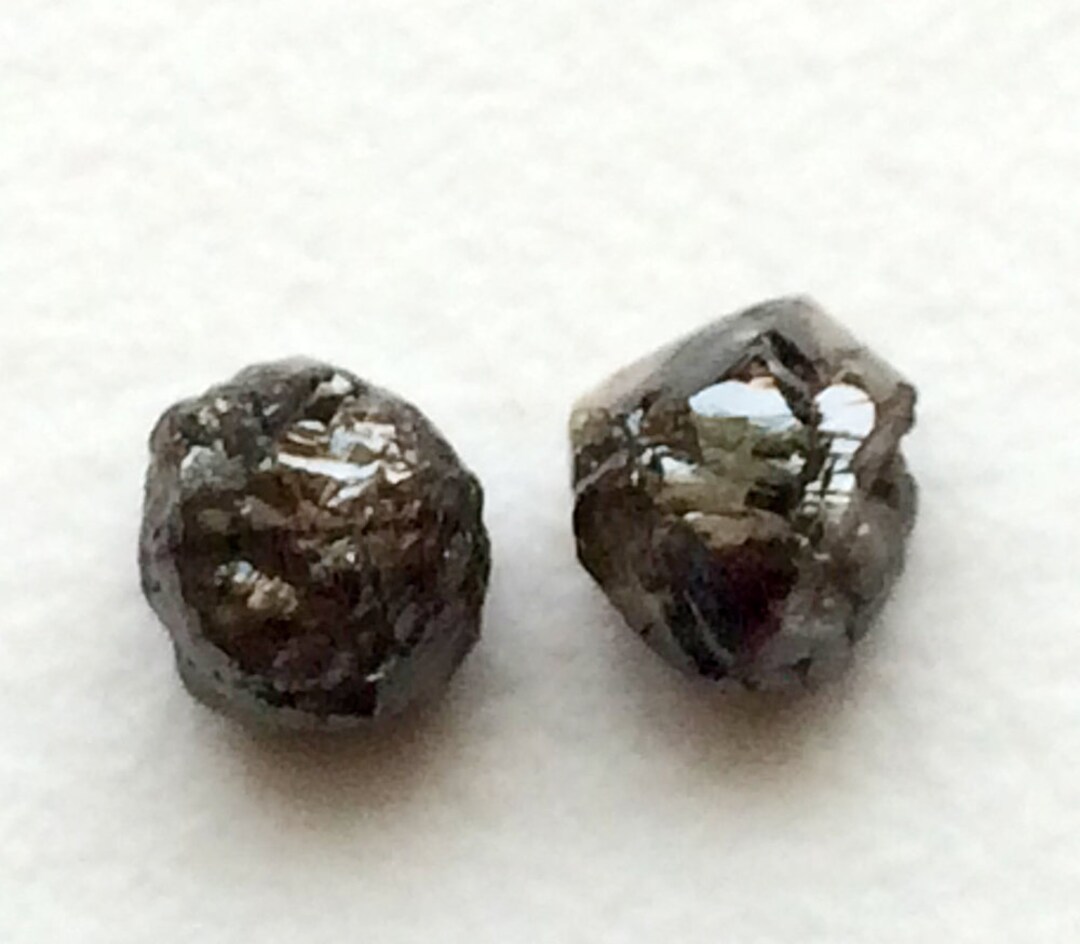 4x5mm Cognac Brown Raw Diamond Crystal, 2 Pcs Natural Matched Pair ...