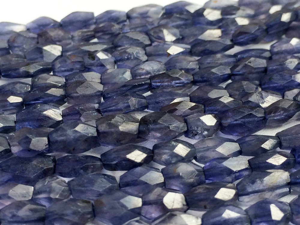 8-10mm Iolite Faceted Bicone Beads Iolite Faceted Drum Beads - Etsy