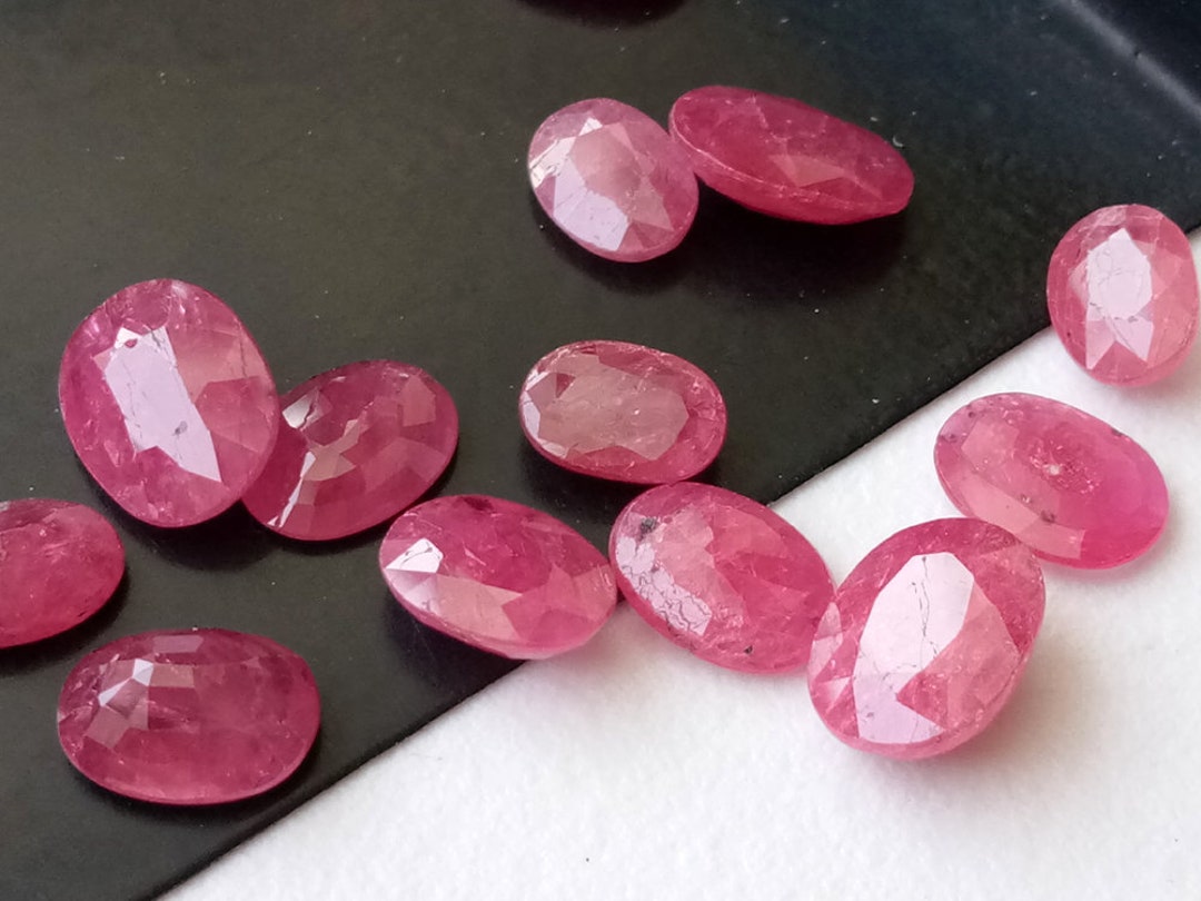 5x7mm - 6.5x9mm Ruby Mozambique Oval Cut Stone, Natural Ruby Faceted ...