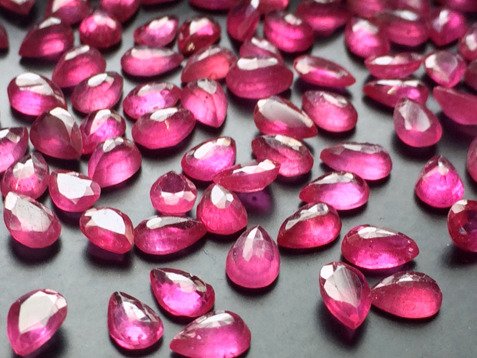 3-5mm Ruby Faceted Pear Gemstone Original Ruby Pear Ruby - Etsy