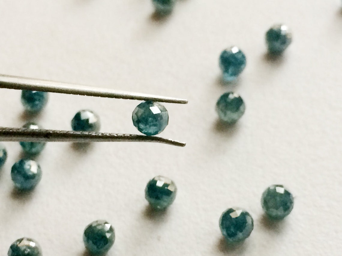 4mm Green Blue Faceted Diamond Balls, Natural Diamond, Raw Diamonds ...