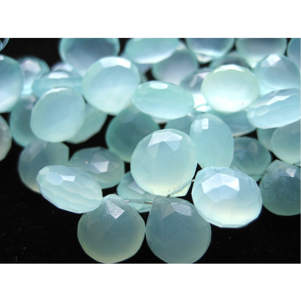 10mm Aqua Chalcedony Faceted Hearts Blue Chalcedony - Etsy