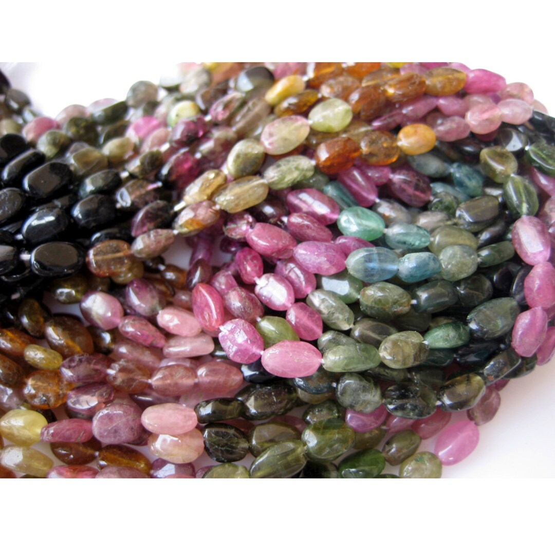 6mm Multi Tourmaline Plain Oval Beads, Tourmaline Gemstone, Multi ...