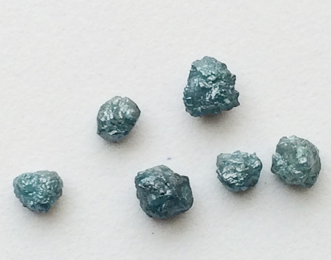 5-7mm Blue Raw Diamond Blue Rough Round Diamond Rough | Etsy