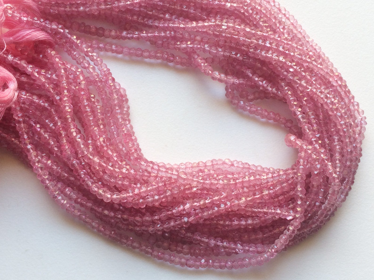 3.5mm Pink Topaz Coated Faceted Rondelle Beads Coated Topaz - Etsy