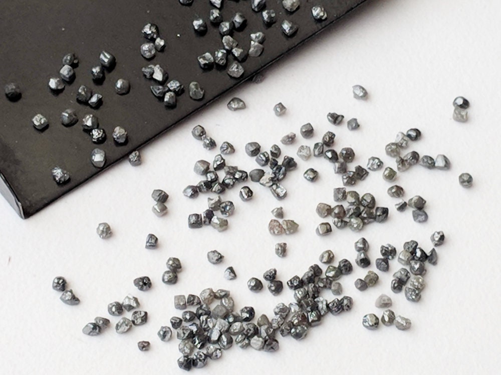 1.5-2mm Grey Rough Diamond, Natural Grey Loose Raw Diamond, Uncut ...