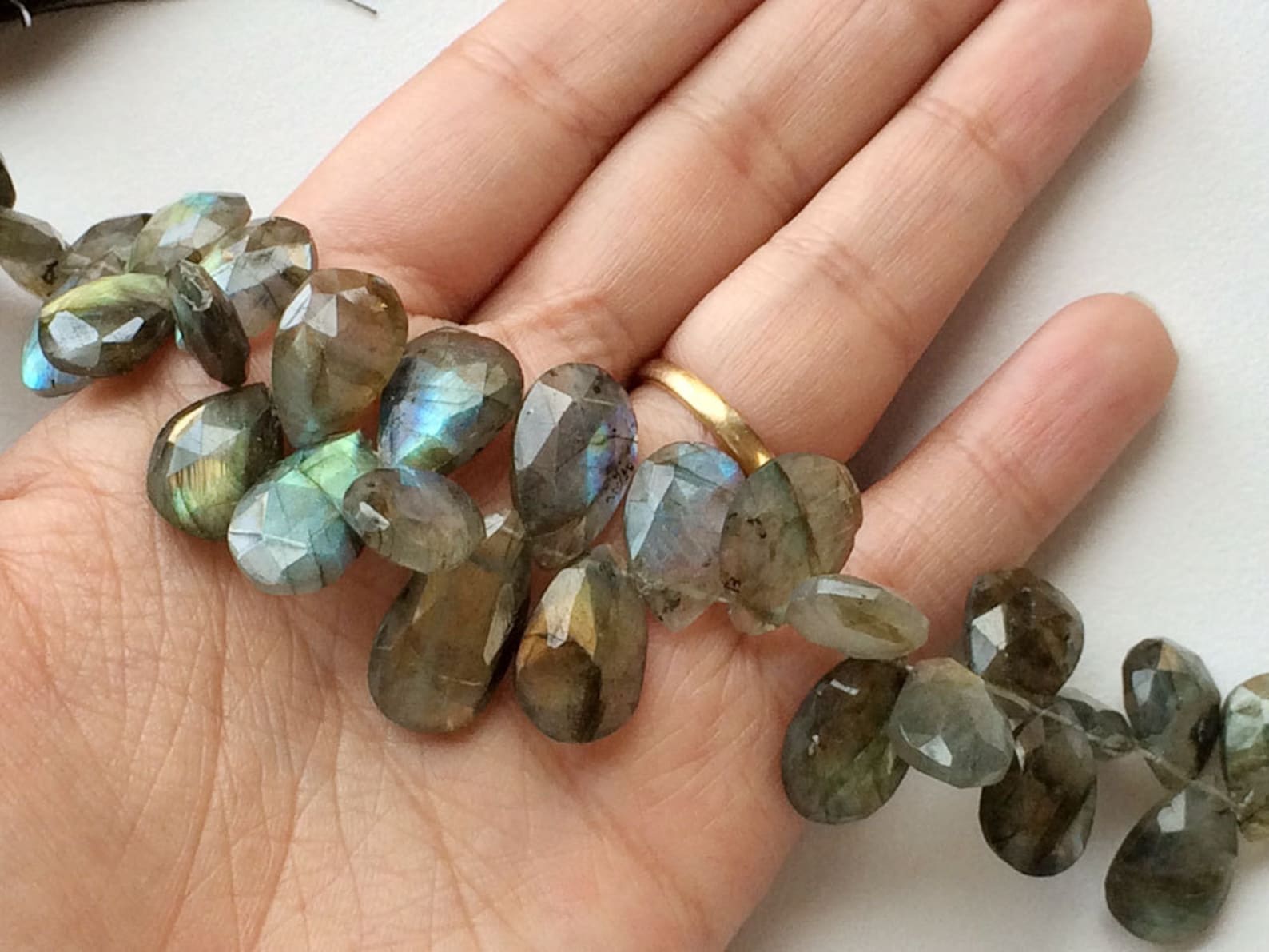 14x10mmto16x11mm Labradorite Faceted Pear Beads, Labradorite Faceted ...