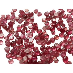 2-3mm Ruby Plain Round Flat Back Cabochons, Natural Loose Ruby Gems ...