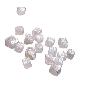 3-4mm White Rough Diamond Cube, Natural Pure White Diamonds, Loose ...