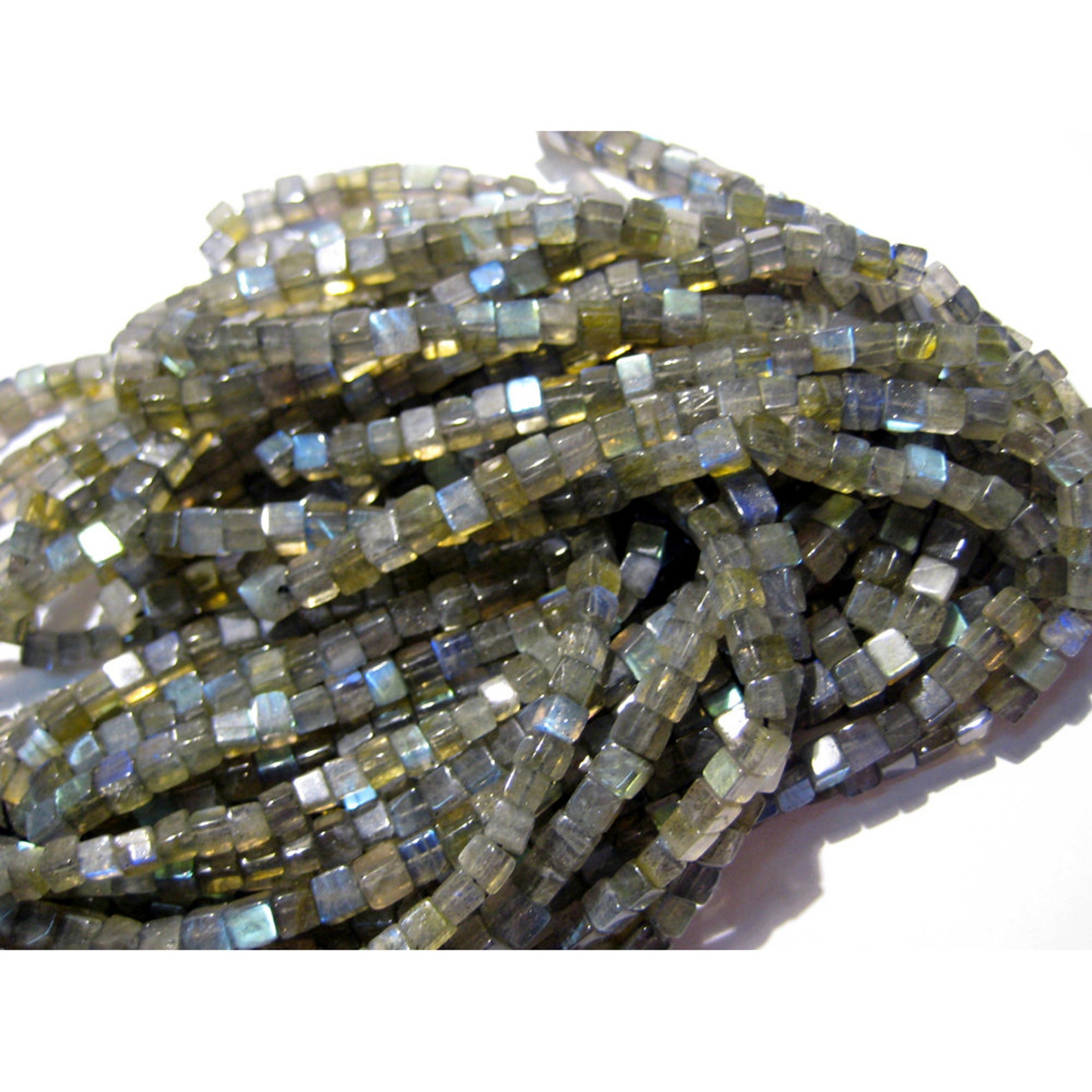 5mm Labradorite Plain Box Beads Natural Labradorite Cube - Etsy