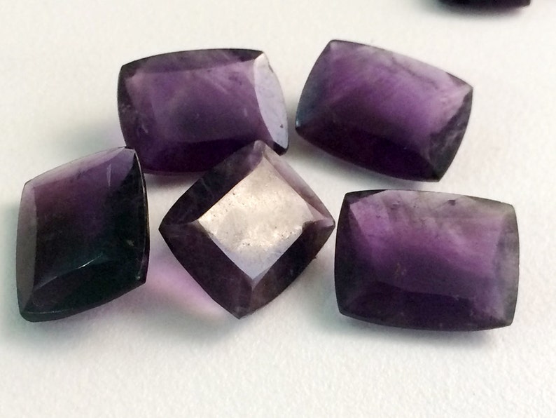 15x20mm Amethyst Stones Rectangle Table Cut Faceted Amethyst - Etsy