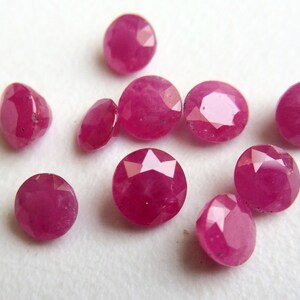 5.4-5.8mm Ruby Round Cut Stones, 4 Pieces Natural Johnson Mines Ruby ...